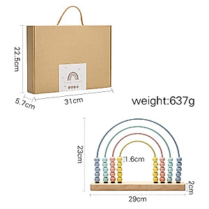 ibwaae Wooden Rainbow Abacus Beads Counting Toys Kids Early Math Skills Montessori Educational Learning Games for Toddler