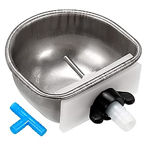 PATIKIL 87mm Width Rabbit Waterer Cups, Automatic Poultry Nipple Drinker Bowl Spilt for Small Animals Hamster Drinking, Silver