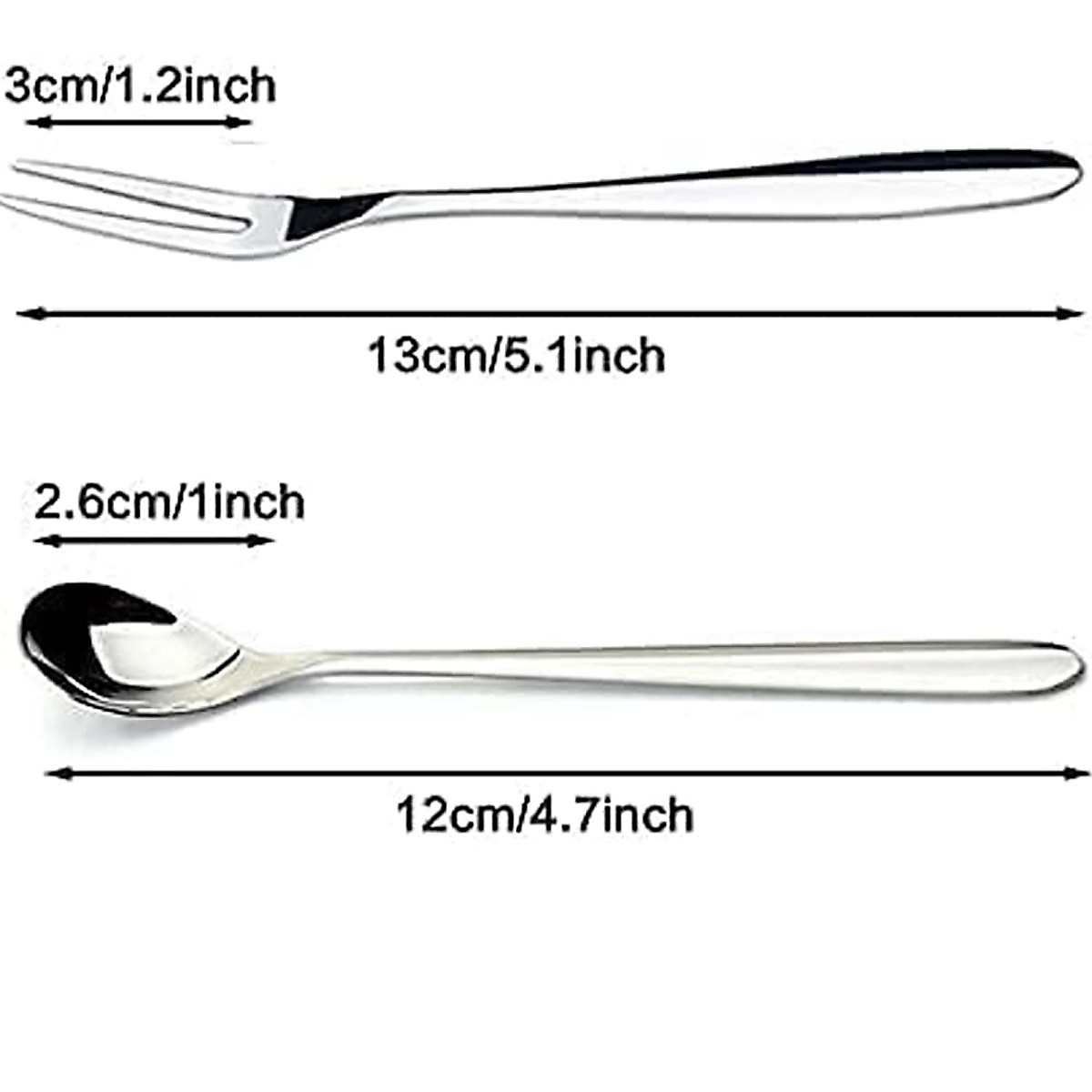 Cheese Knives Set, Stainless Steel Fork Spoon，with Heart Slate Cheese Boards for Dinner Table Set (F-SET)