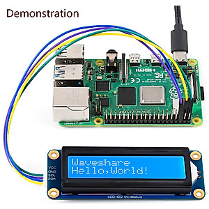 waveshare AiP31068 LCD1602 I2C Module,16x2 Characters Display, White Color with Blue Background, Compatible with Arduino/Raspberry Pi/Raspberry Pi Pico/Jetson Nano/ ESP32, 3.3V/5V