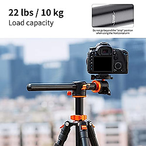 K&F Concept 67 inch Camera Tripod Horizontal Aluminum Tripods Portable Monopod with 360 Degree Ball Head Quick Release Plate for DSLR Cameras T255A4+BH-28L (TM2515T1)