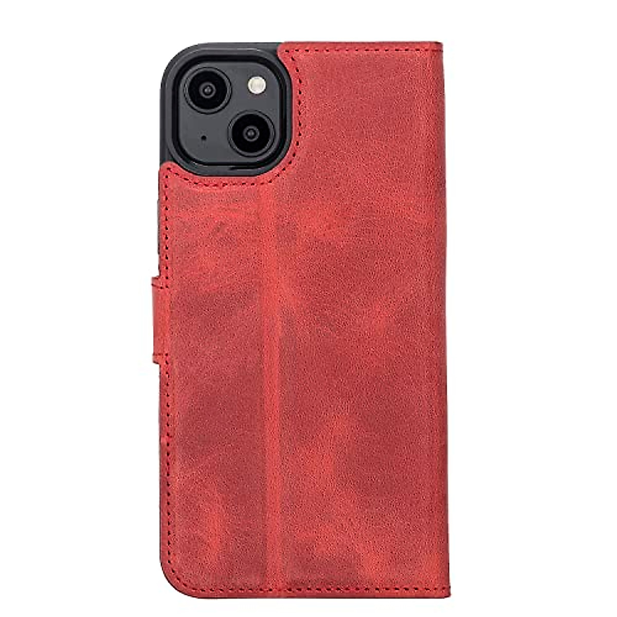 iPhone 14 Pro Max Case, Apple iPhone 14 Pro Wallet, Leather iPhone 14 Plus Cover, Handmade iPhone 14 Leather 2-in-1 Case Wallet (iPhone 14 Plus 6.7", Red)
