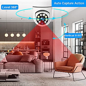 2022 New Light Bulb Camera, Wireless WiFi Full HD 5MP Security Light Bulb Camera, 360 Panoramic IP Camera, 1080P 2.4GHz Indoor Outdoor WiFi Camera with Real-time Motion Detection, Alerts, Night Vision
