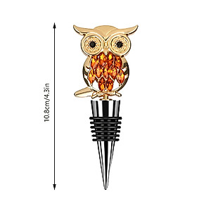 Stainless Steel Owl Wine Bottle Stopper for Bar,Kitchen,Holiday Party, Wedding - Seal Bottle to Preserve & Prevent Oxidation - Owl Gift