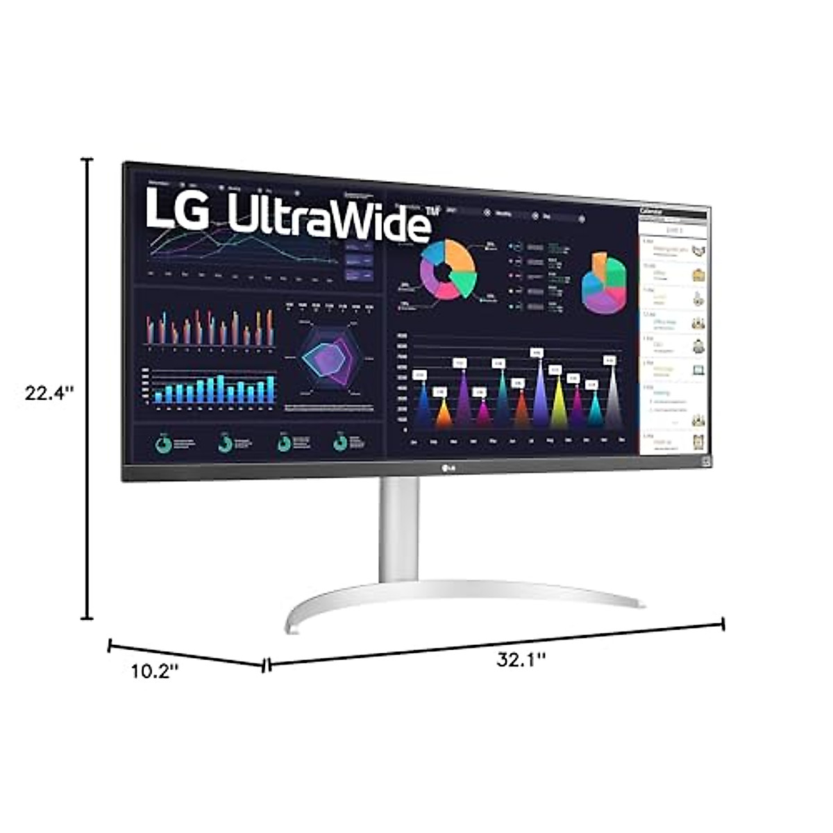 LG 34WQ650-W 34 Inch 21:9 UltraWide Full HD (2560 x 1080) 100Hz IPS Monitor, 100Hz Refresh Rate with RGB 99% Color Gamut, VESA DisplayHDR 400, USB Type-C, AMD FreeSync, Tilt/Height Adjustable Stand