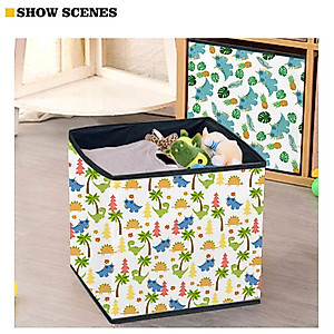 Dremagia Cow Print Foldable Toy Storage Box Bin Open Large Fabric Organizer Basket for Bedroom Closet Shelf,White and Black