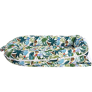 Newborn Lounger Cover for DockATot Deluxe | 100% Cotton Baby Lounger Extra Cover | Hypoallergenic Infant Baby Nest Replacement Cover for Dock A Tot Docks Deluxe+ Lush Jungle Daytime(Cover Only)