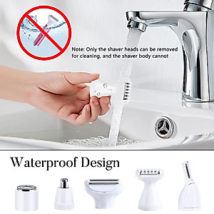 Electric Lady Shaver,Women Razors for Shaving 5-in-1 Set Painless Hair Shaver for Women Face, Eyebrow, Legs and Underarm, Portable Bikini Trimmer Wet & Dry Hair Removal, Micro USB Rechargeable