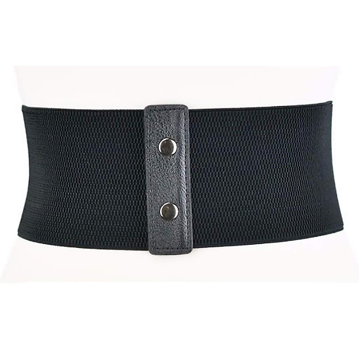 Nanxson Womens Elastic Wide Waist Band Tied Waspie Corset Obi Waist Belt PDW0077 (black)