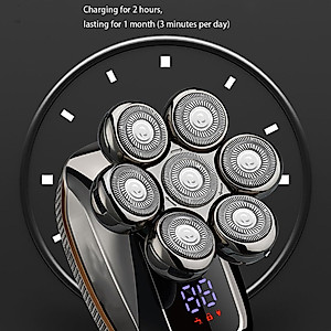 Head Shavers for Bald Men, 6 in 1 Pro Wet Dry Electric Shaver for Men Beard Hair Trimmer Face Electric Razor Rechargeable Bald Head Shaving Machine LCD Display