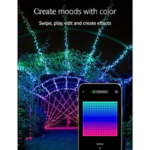 Twinkly App-Controlled 105ft Smart String LED Lights with 400 AWW LEDs - WiFi & Bluetooth Connectivity, Sync with Music, Indoor/Outdoor Use (IP44), Compatible with Google Assistant & Amazon Alexa