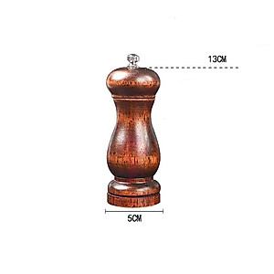 1PC Wooden Pepper Grinder Mill 5 Inch Salt and Pepper Shaker Wooden Salt Grinder Pepper Mill Shakers Refillable with Strong Adjustable Coarseness Ceramic Rotor
