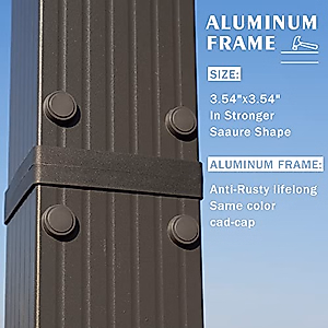 Kozyard Morgan Outdoor Extra-Large Gray Aluminum Frame Pergola with Sunshade Canopy (10' x 10', Gray)