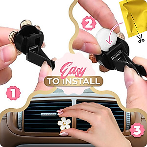 6 Pieces Daisy Flower Air Vent Clip Car Air Freshener Charm Colorful Car Interior Accessories for Girls Women