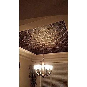 A La Maison Ceilings R82 Circles and Stars Foam Glue-up Ceiling Tile (128 sq. ft./Case), Pack of 48, Plain White