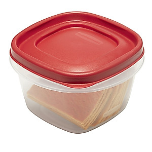 Rubbermaid Easy Find Lids Food Storage Containers, 2 Cup, Racer Red, 4-Piece Set