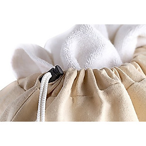 Cotton Laundry Bag, 2 Pack - 24" x 36" - Sturdy, 100% Cotton, Locking Drawstring Closure for Easy Carrying, Perfect Laundry Bag for College Students Living in Dorms, and Sorting Laundry at Home.