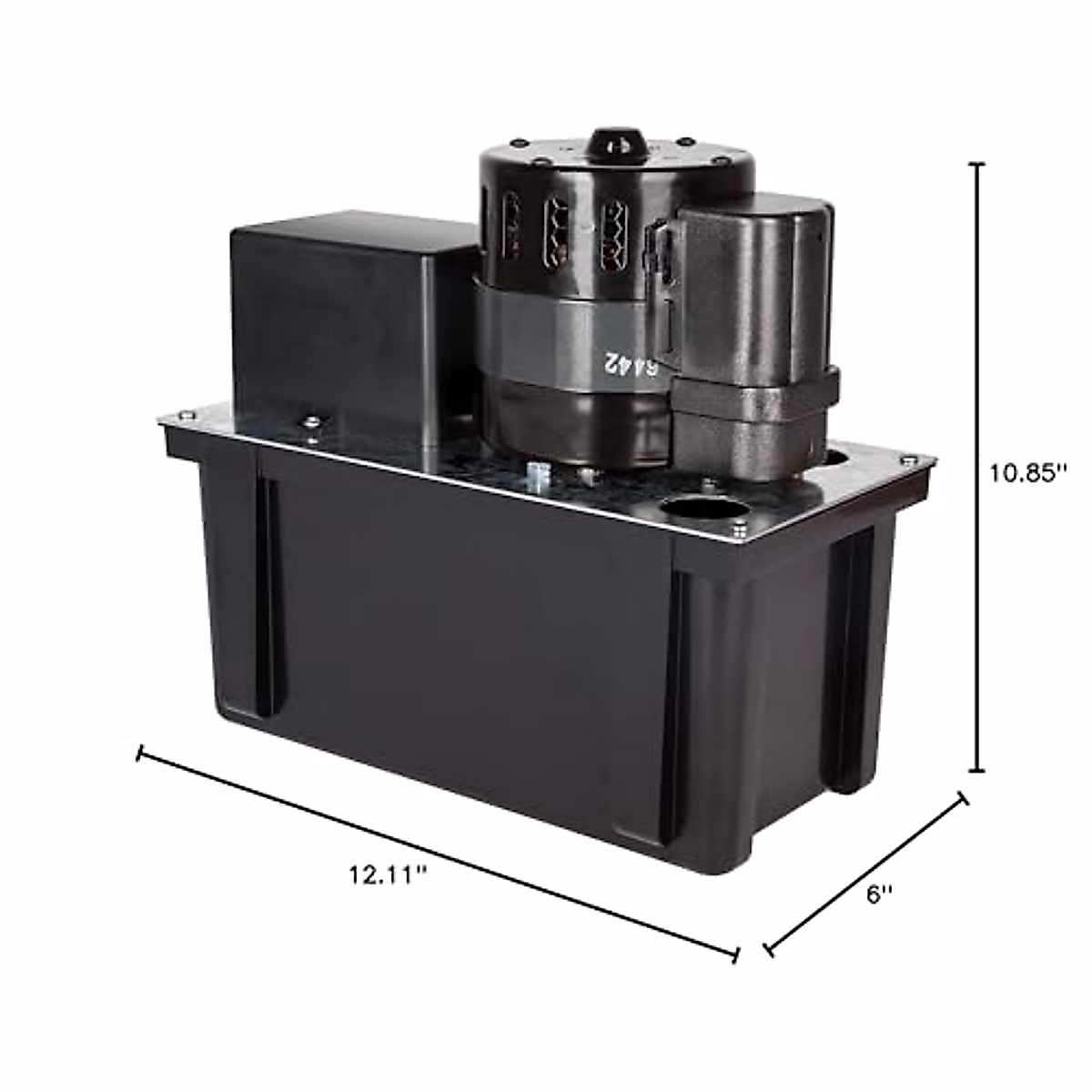 Little Giant VCL-45ULS 115 Volt, 1/5 HP, 450 GPH, Automatic Condensate Removal Pump with 1-Gallon Tank and Safety Switch, 6-Ft. Cord, Black, 553240