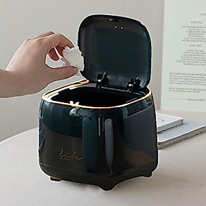 HEPVET Counter Trash Can,Mini Trash Can with Lid,Compost Bin Desktop Trash Can Tiny Trash Can with Removable,Garbage Can for Car Home Desk Countertop Office