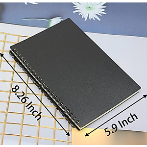 Yansanido Spiral Notebook, 8 Pcs A5 Thick Plastic Hardcover 7mm College Ruled 8 Color 80 Sheets -160 Pages Journals for Study, Work, Travel and Notes (A5, 8 Pcs 8 Color)