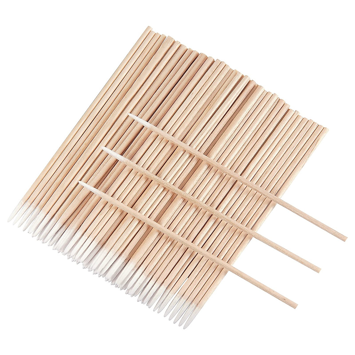 CHEFBEE 500 Count Microblading Cotton Swab Pointed Tip, Wood Cotton Stick Makeup Cosmetic Applicator, Tattoo Permanent Supplies