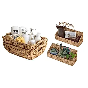 StorageWorks Hand-Woven Storage Baskets Set