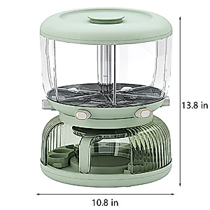 40lb Rice and Grain Storage Container, 360° Rotating Food Dispenser Measuring Cylinder with Lid Moisture Resistant Household, Airtight Storage of Black Rice, Yellow Rice and Other Small Beans
