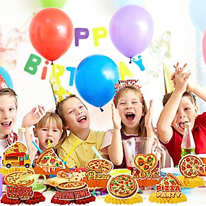 9PCS Pizza Centerpieces for Tables - Pizza Party Decorations Pizza Table Decorations Pizza Theme Party Supplies for Birthday Baby Shower Pizza Party Game Pizza Party Favors