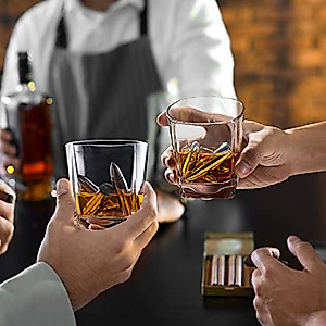 Gifts for Men Dad, 6 pcs Golden Whiskey Stones & 6 pcs Silver Whiskey Stones & 6 pcs Best Dad Ever Whiskey Stones, Christmas Stocking Stuffers, Unique Birthday Gift Ideas for Dad from Wife