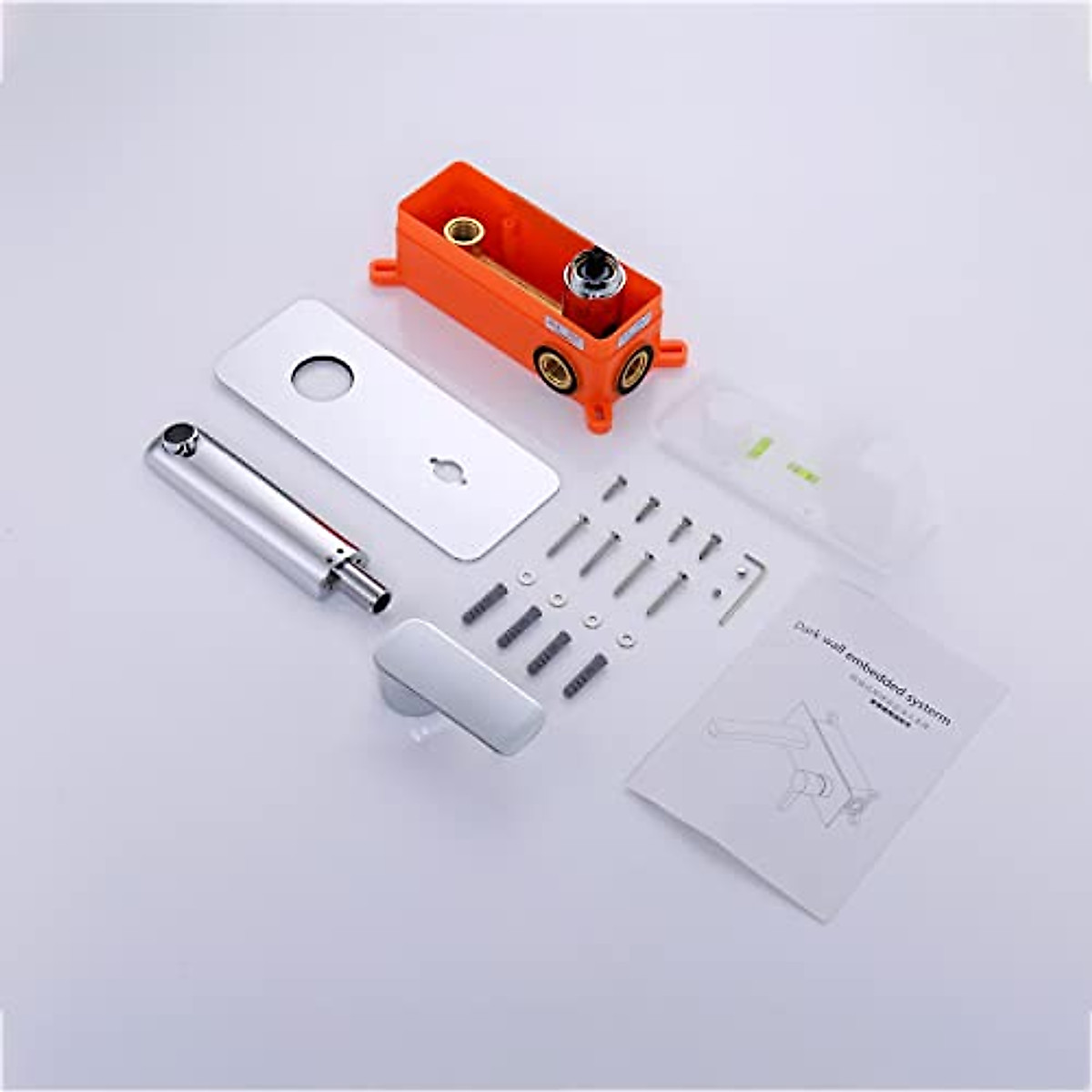 Bathroom Faucet Wall-Mounted Bathroom Sink Faucet Brass Basin Mixer Tap Hot and Cold Water Lavatory Faucet Single Handle Bathroom ​Vessel Sink Faucet,Chrome Heavy Duty