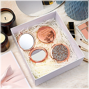 Roowest 10 Pcs Inspirational Compact Mirror Sometimes You Forget You're Awesome Appreciation Thank You Gifts for Women Employee Coworker Staff Birthday Favor Magnifying Pocket Mirror (Rose Gold)