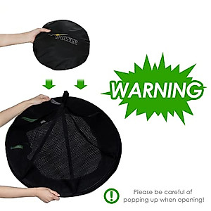 iPower 8-Layer 2ft Herb Drying Rack Black Mesh Hanging Net Dryer Collapsible with Opendoor, Pothook and Storage Bag, for Hydroponics Flowers, Buds, Fruits, Seafoods, Clothes, 2 Packs