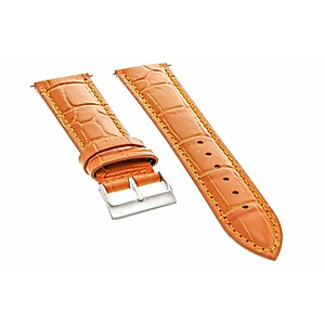 Ewatchparts 22MM LEATHER WATCH BAND STRAP COMPATIBLE WITH IWC PILOT PORTUGESE TOP GUN WATCH ORANGE