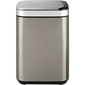 Hanover 10-Liter / 2.6-Gallon Stainless Steel 10 Liter-2.6 Gallon Home and Kitchen | Fingerprint Smudge Resistant | Soft Close | Sensor Lid | Carbon Odor Control, 10L Trash Can 1