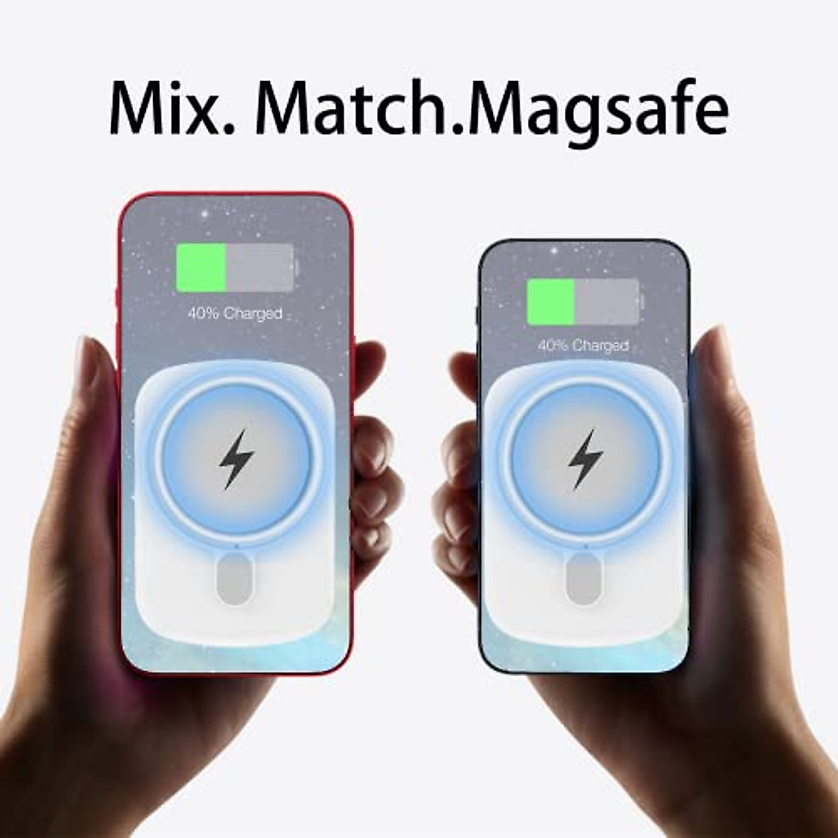 8AMTECH Portable Mag-Safe Charger, 10000mAh Wireless Power Bank 18W Fast Charging 20W Type C Quick Charge Back up Power Supply for iPhone14,13,12 Series