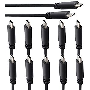 tekSonic USB C to USB C 60W Cable 3.3ft, [10 Pack] Bulk USB Type C Fast Charging Charger Cord Compatible with MacBook Pro, iPad Mini 6, iPad Air 4, iPad Pro 2020 2018, Galaxy S21 S20 Ultra Note 20 10