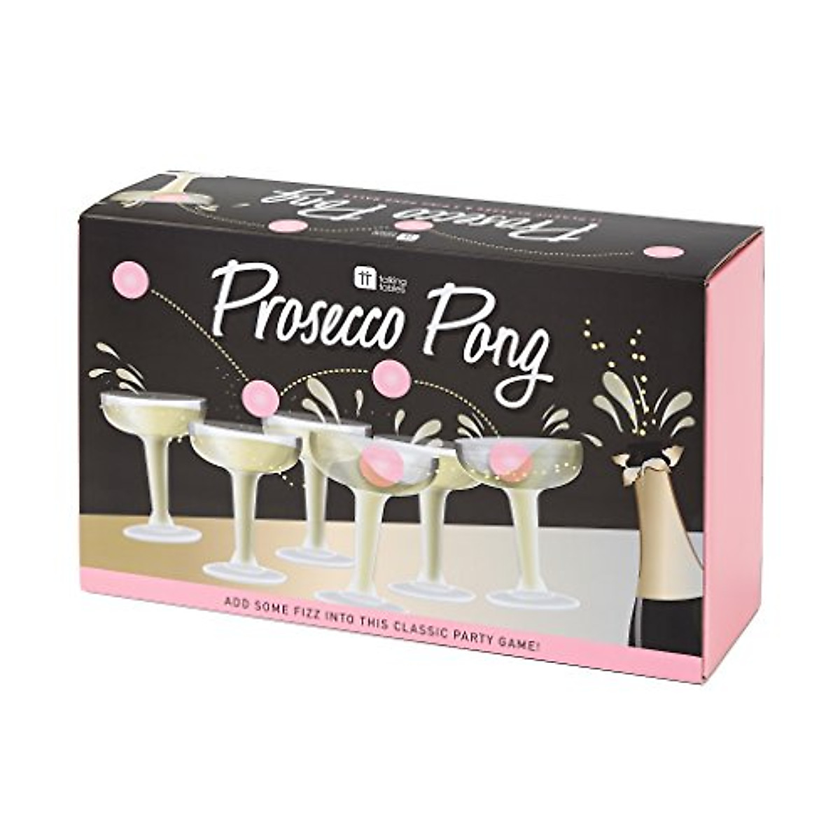 Talking Tables Prosecco Adult Drinking Includes Glasses & Ping Pong Balls | Games for Bachelorette Party, Girls Night, Birthday, Bridal Shower, NYE, Cham, 12 Glasses