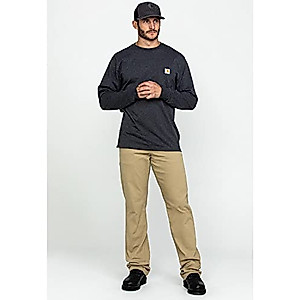 Carhartt Men's Loose Fit Heavyweight Long-Sleeve Pocket T-Shirt, Carbon Heather, REG-M