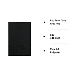 Ambiant Pet Friendly Solid Color Area Rugs Black - 3' x 5'