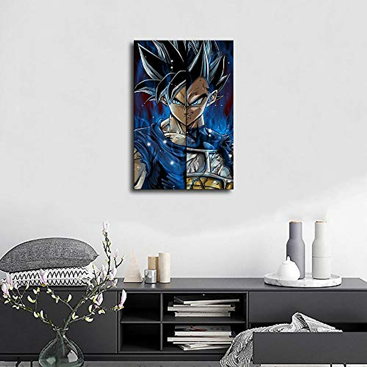 WENIN Goku and Vegeta Ultra Instinct Drawing Canvas Art Poster and Wall Art Picture Print Modern Family Bedroom Decor Posters