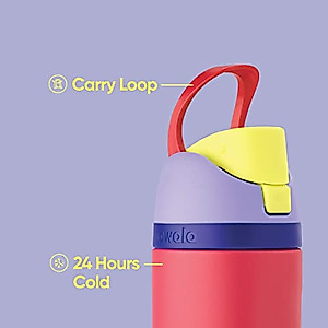 Owala FreeSip Insulated Stainless Steel Water Bottle with Straw for Sports and Travel, BPA-Free, 24-Ounce, Hint of Grape