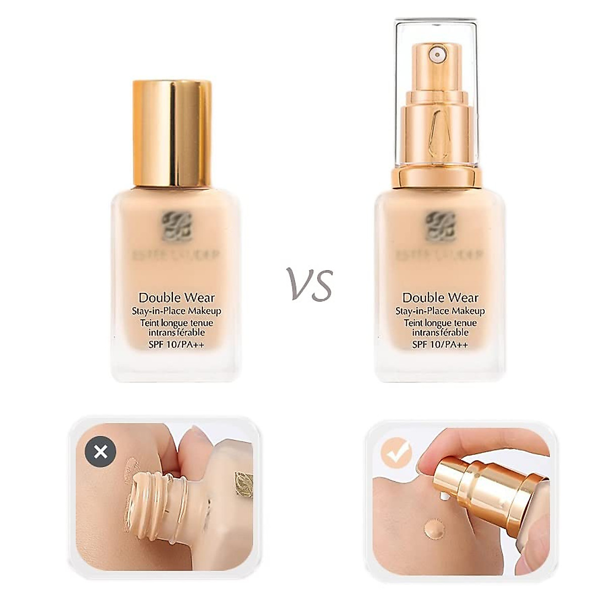 Chris.W 2Pack Foundation Pump for Estee Lauder Double Wear Foundation(Gold)