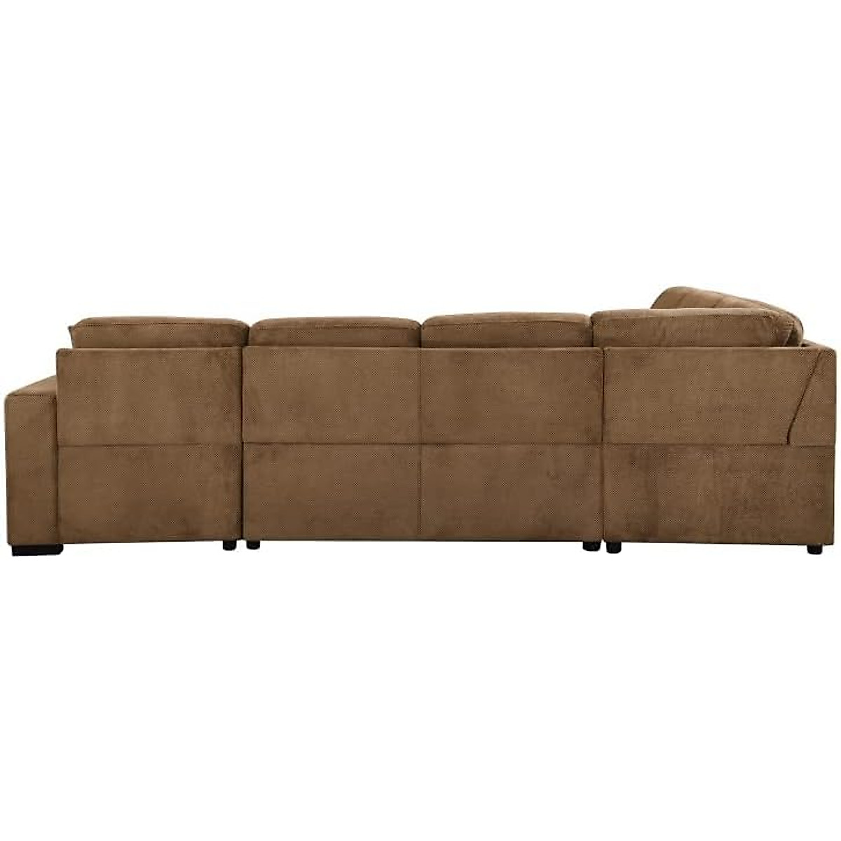 123"w U-Shaped Oversized Modular Sectional Sofa with Pull Out Sleeper Bed,Storage Chaise Lounge and 4 Throw Pillows,Convertible Polyester Upholstered Sectionals Sofá&Couch for Large Space,King Size