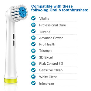 Replacement Toothbrush Heads for Oral-B, 4 Count Replacement Heads Compatible with Oral B Braun Electric Toothbrush