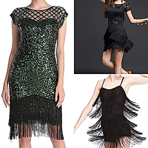 8 Inch Width Black Fringe Trim 10 Yards Long Tassel Sewing Trim for DIY Craft Clothing and Dress Decoration (Black)