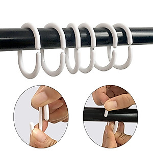 Careyoungs Plastic Shower Curtain Hooks White Curtain C Rings for Bathroom Shower Rod Window Curtains Hook Hanger