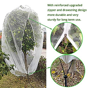 Large 6.6x8.2ft Garden Netting Plant Mulch Netting,with Zipper and Drawstring Garden Netting,Fruit Tree Netting,Protecting Fruits Flower from Birds(6.6ftx8.2ft,1PC)