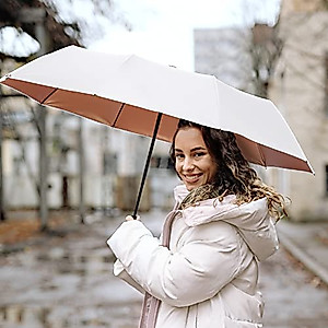 XGVO-IU Umbrella for Rain & Sun Travel Umbrella Windproof Quick-dry Strong High Quality Fashion trend Automatic Folding umbrella(Pure White)