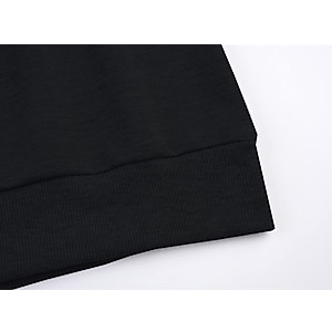 lymanchi Women Wide Neck Sweatshirt Off Shoulder Long Sleeve Casual Loose Shirts 107 Black XL