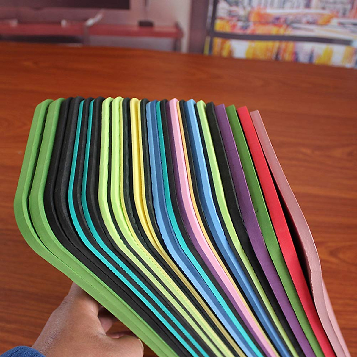 BESPORTBLE 6pcs Yoga Knee Pad Yoga Pilates Floor Exercise Knee Mat Non Slip Fitness Practice Knee Elbow Cushion Yoga Supplies for Women Men (Random Color) (39 x 21 x 0.6cm)